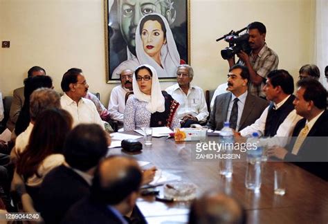 Former Pakistani Prime Minister Benazir Bhutto Attends The Pakistan