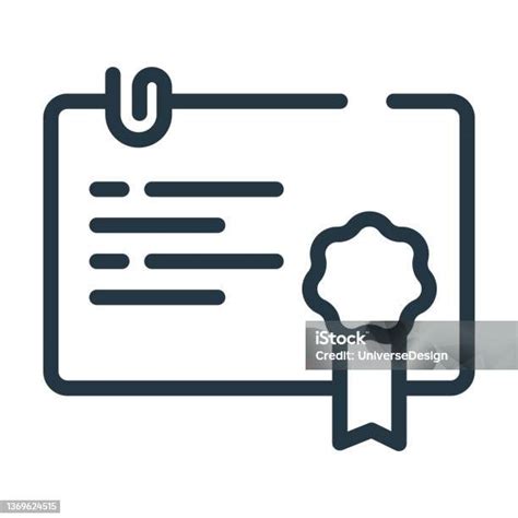 직사각형 인증서 씬 선 아이콘입니다 사용자 인터페이스 개념 격리 윤곽선 기호에서 인증서 스티커 선형 아이콘 웹 디자인 및 앱에