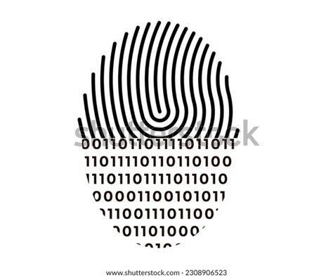 Fingerprint Scanner Identification System Binary Code Stock Vector Royalty Free 2308906523