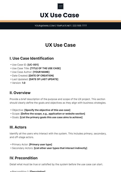 UX Use Case Template Download Template Net