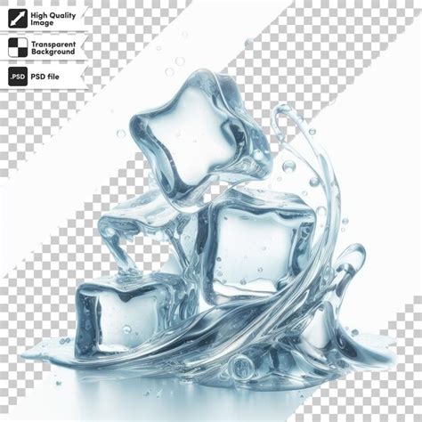 투명한 배경에 Psd 얼음 큐브 프리미엄 Psd 파일