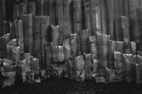 Premium Photo Grayscale Shot Of Basalt Columns