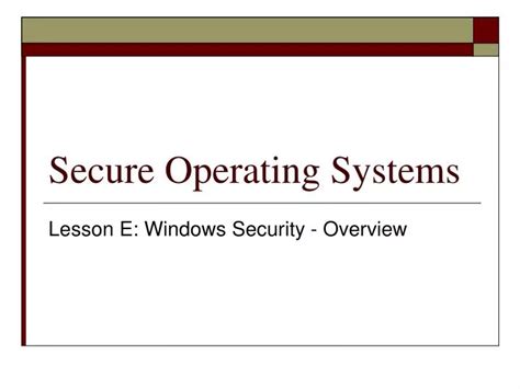 PPT Secure Operating Systems PowerPoint Presentation Free Download ID