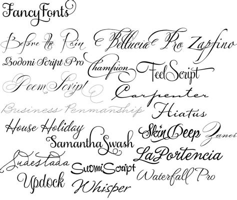 Fancy Cursive Fonts Alphabet For Tattoos