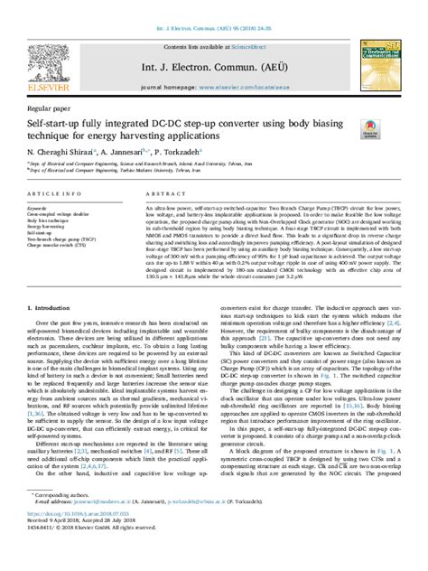 Pdf Self Start Up Fully Integrated Dc Dc Step Up Converter Using Body