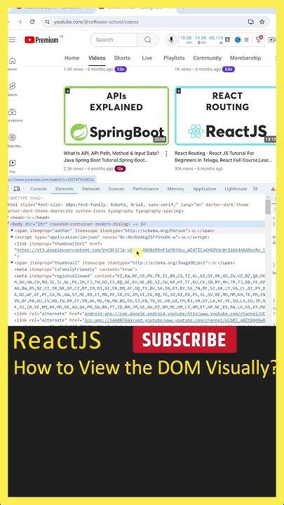 How To Visualize The Dom Object Reactjs Tutorial Javascript React Js