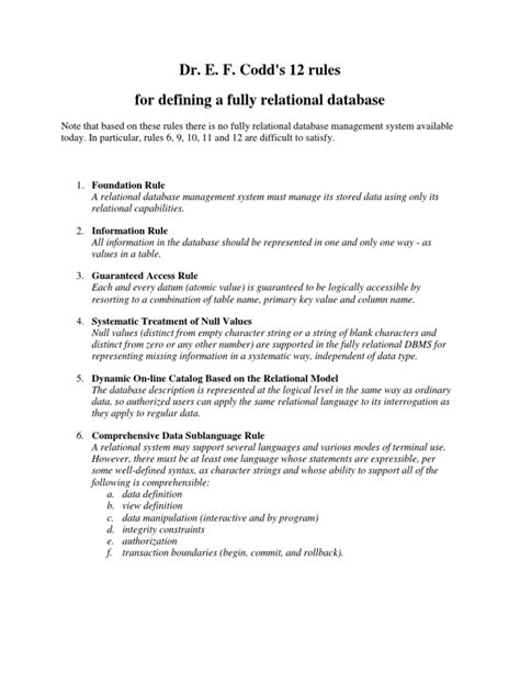 rules of ef codd pdf relational database relational model