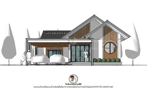 รับออกแบบบ้าน มินิมอล P 1867 แบบบ้านทรงจั่วมินิมอล ขนาด 147 ตร ม