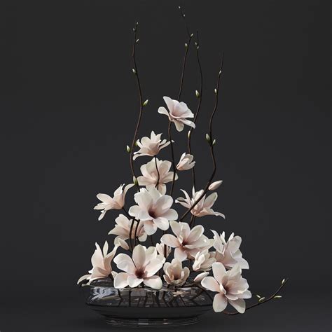 Magnolia Arrangement 3d Model Cgtrader