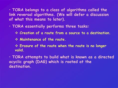 Ppt Tora Temporally Ordered Routing Algorithm Powerpoint