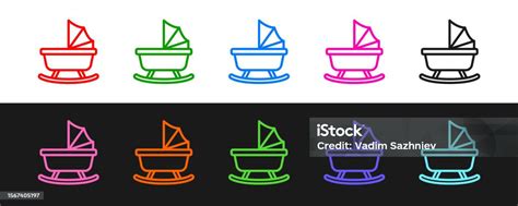 흑백 배경에 격리 된 세트 아기 유모차 아이콘 유모차 버기 유모차 유모차 바퀴 벡터 0명에 대한 스톡 벡터 아트 및 기타 이미지 Istock