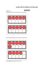 Number Talks For Addition And Subtraction Docx Number Talks For Addition And Subtraction