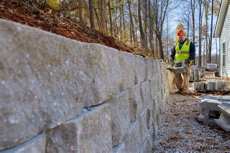 An Installation Of Concrete Block Wall Was Observed As The Stock Photo 5641962 Crushpixel