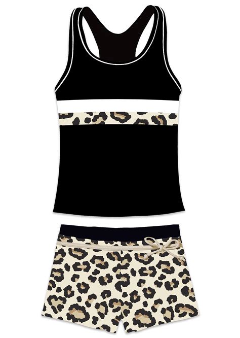 Proallo Girls Bathing Suits Two Piece Vest Style Swimsuit With Boyshort