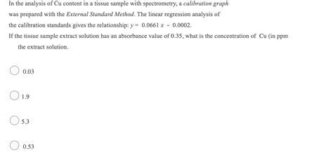 Solved The Linear Regression Analysis Of Calibration Data Chegg