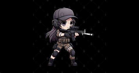 Tactical Chibi Girl Chibi Sticker Teepublic