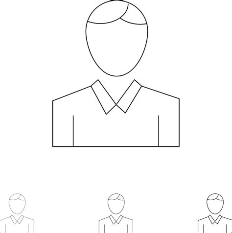 Account Human Man Person Bold And Thin Black Line Icon Set 19112890 Vector Art At Vecteezy