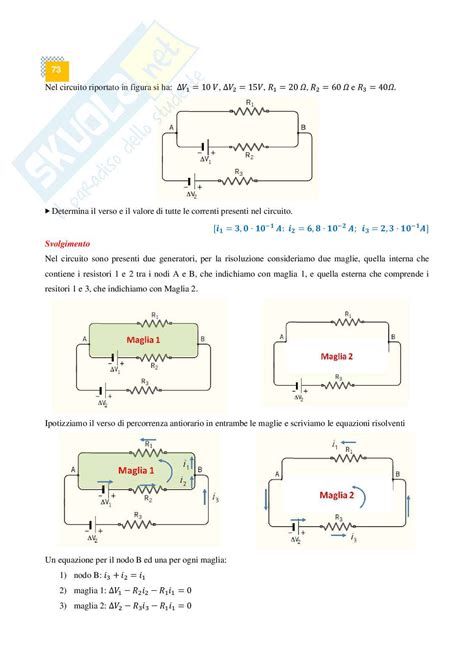 Circuiti Elettrici Ii Leggi Di Ohm Leggi Di Kirchhoff Problemi Svolti