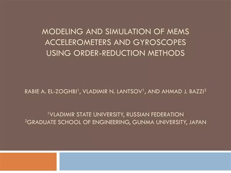 modeling and simulation of mems ppt