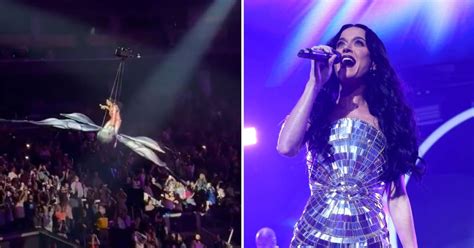 Katy Perry Nearly Falls Mid Air As Prop Malfunctions During Concert Fans Say This Is Not Her Year