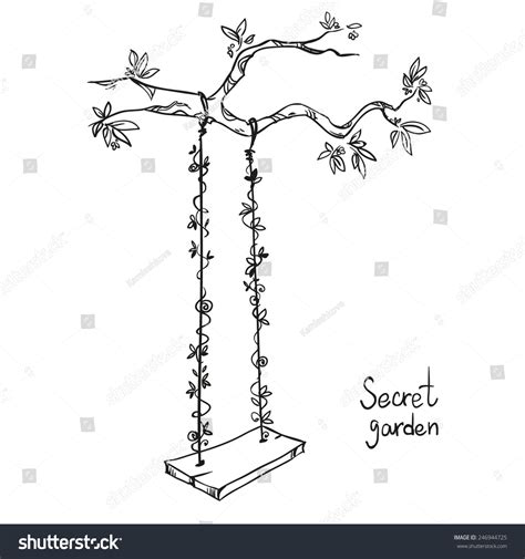 Tree Swing Vector Illustration Stock Vector Royalty Free Shutterstock
