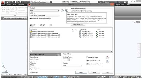 Autocad Plotting And Publishing Tutorial Saving Sheet Lists Youtube