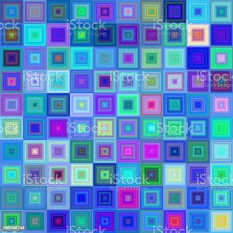 Blue Colorful Square Mosaic Background Design Stock Illustration Download Image Now Abstract