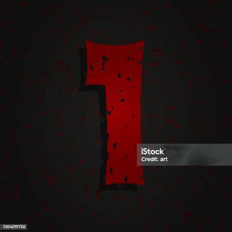 1 벡터 공포 무서운 숫자 미친 공포 잔인한 글꼴 에 Blody 배경 범죄 또는 범죄 공포 어두운 밤 사악한 끔찍한 디자인 등을 위해 고무에 대한 스톡 벡터 아트 및 기타