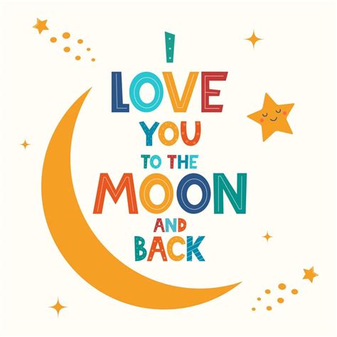 Love You To The Moon And Back Clip Art Love You Moon Back Greeting