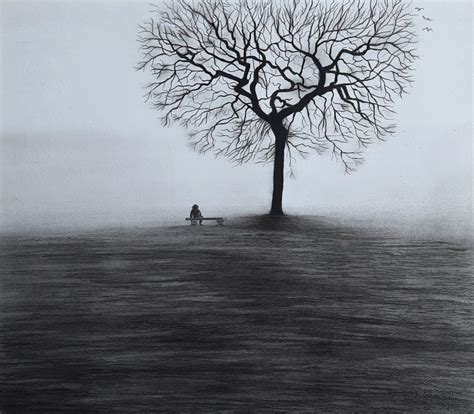 Tree Charcoal Drawing Original Tree Tree Wall Art Tree Art Etsy