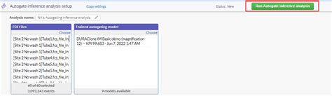 How To Set Up A New Automatic Gating Analysis By Running Inference