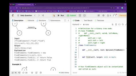 Find Elements In A Contaminated Binary Tree Leetcode 1261 Youtube