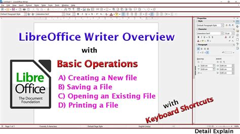 libreoffice writer screen overview basic operations in libreoffice libreoffice writer