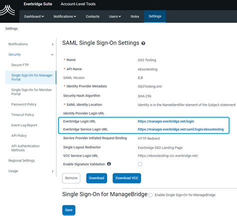 Ebs How To Configure Single Sign On Sso For Use With Everbridge Manager Portal And The
