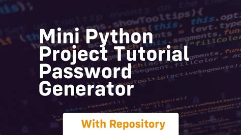 Mini Python Project Tutorial Password Generator Youtube