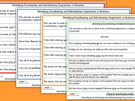 Ks2 Identifying Coordinating And Subordinating Conjunctions Gps Sats Questions By Classroom