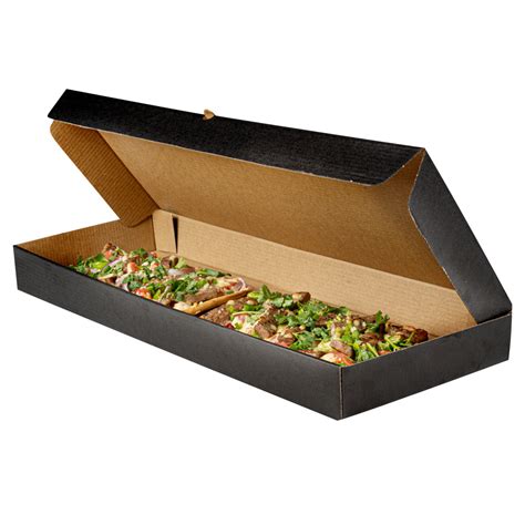 Eco Pie Kraft And Black Paper Corrugated Flatbread Box 24 X 12 X 2
