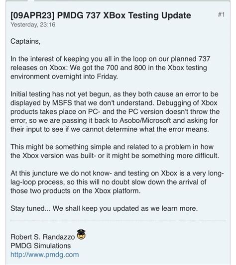 Pmdg 737 Xbox Update 9th April R Microsoftflightsim