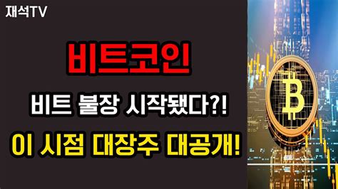 비트코인 불장 시작 이 시점 대장주 공개합니다 비트코인 비트코인불장 비트코인전망 코인종목추천 알트코인 Youtube