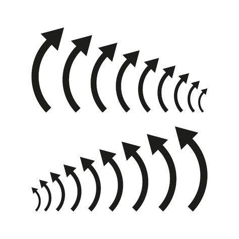 Conjunto de ícones setas curvas ilustração em vetor Vetor Premium