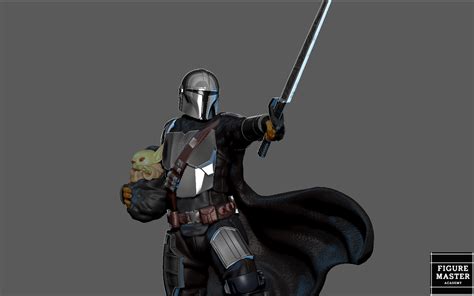 3d File Mandalorian Mando Ver2 Disney Darksaber Statue 3d Print Model 👾 ・3d Printing Design To