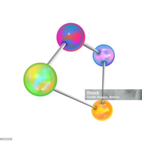 Bright Complicated Chemical Structure With Atomic Bonds Isolated On White Stock Illustration