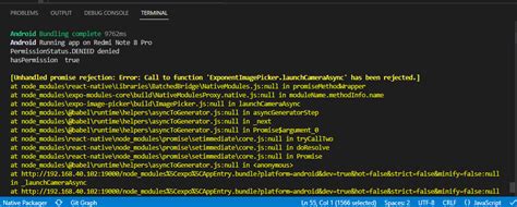 Javascript Can T Open Mobile Camera While Using Expo Go App In Android Stack Overflow
