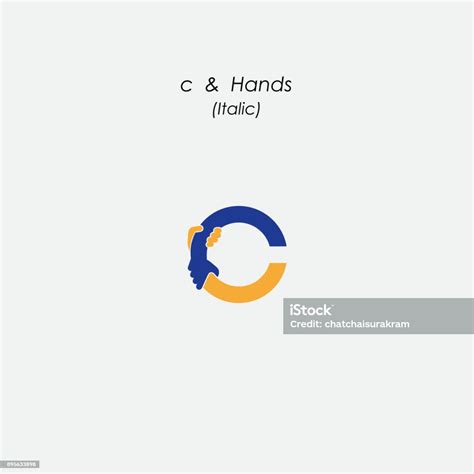 C문자 추상 아이콘 손 기호 디자인 벡터 템플릿 사업 제안 제휴 기호입니다 호프 도움 개념입니다 지원 팀웍 기호입니다 기업