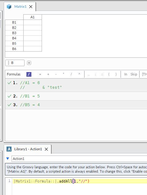comment uncomment all formulas on a matrix using script quantrix answers