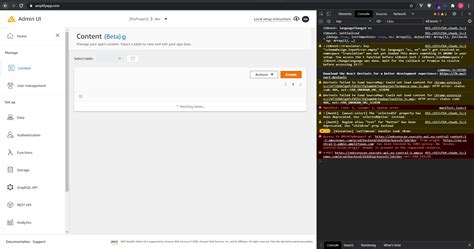 Amplify Admin Ui App Content Stuck On Fetching Items · Issue 41