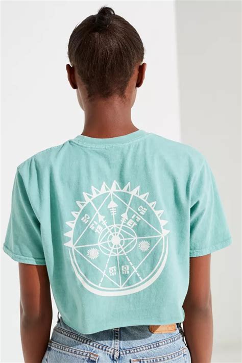 Uo Compass Cropped Tee Urban Outfitters