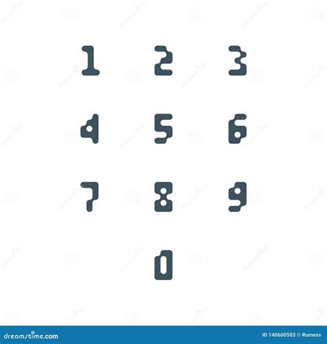 Set Of Number Icons 0 9 Pixel Numbers Stock Vector Illustration Of Digital Modern 140600503