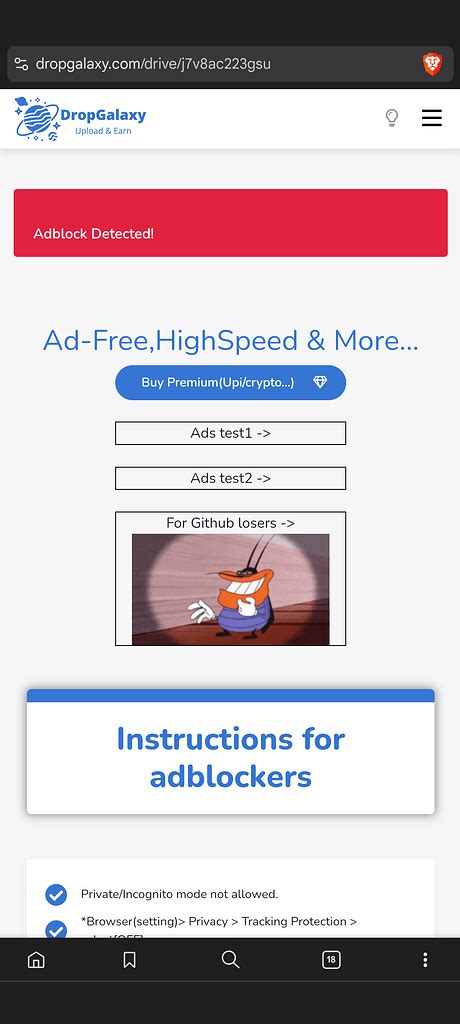 adblock detected ad blocking brave community