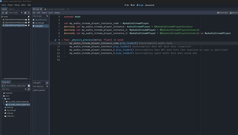 Classname Autocomplete Not Working When Attached To A Custom Scene